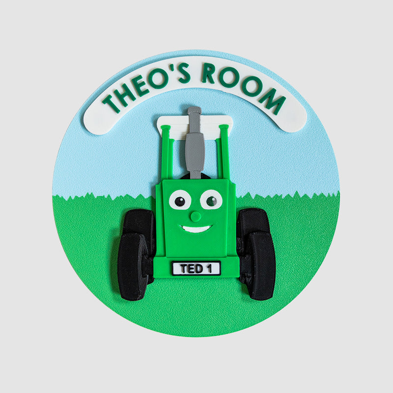 Personalised Tractor Ted Name Plaque | Farm Fun Kids Decor